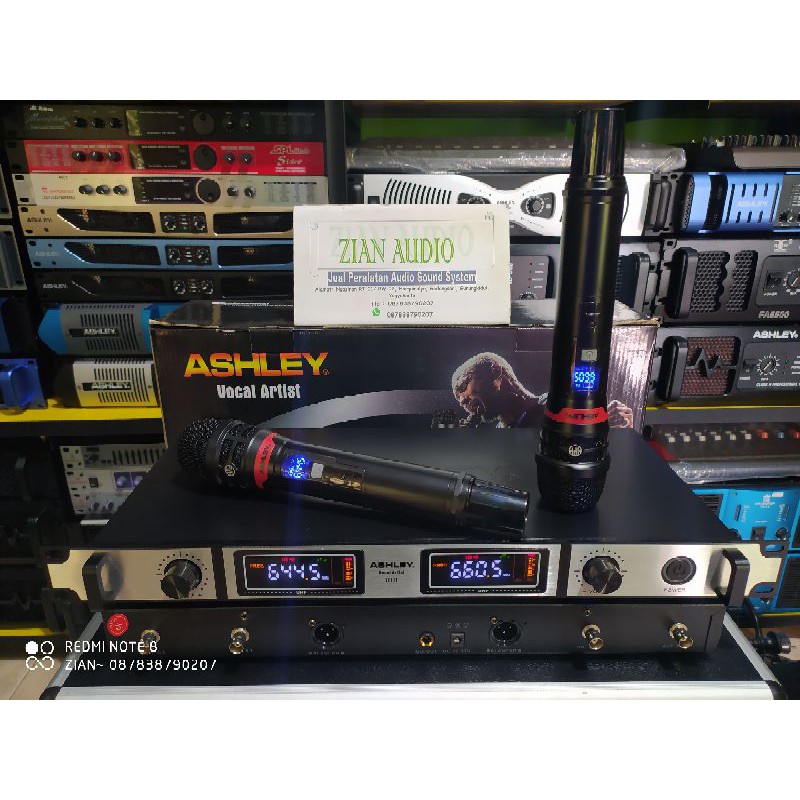 Jual Mic Wireless Ashley vocal Artist Original warna hitam | Shopee ...