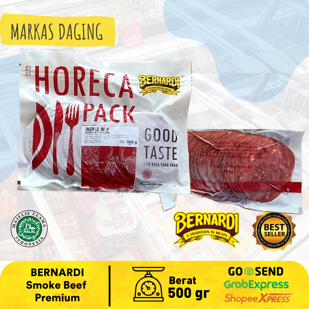 Jual Smoked beef bernardi Horeca pack Bulat VP dan Premium 500gr - Markasdaging | Shopee Indonesia