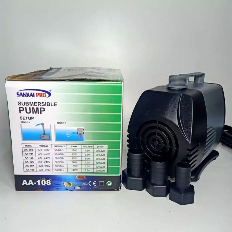 Jual sakkai pro Aa 108 mesin pompa celup aquarium mesin pompa kolam ...