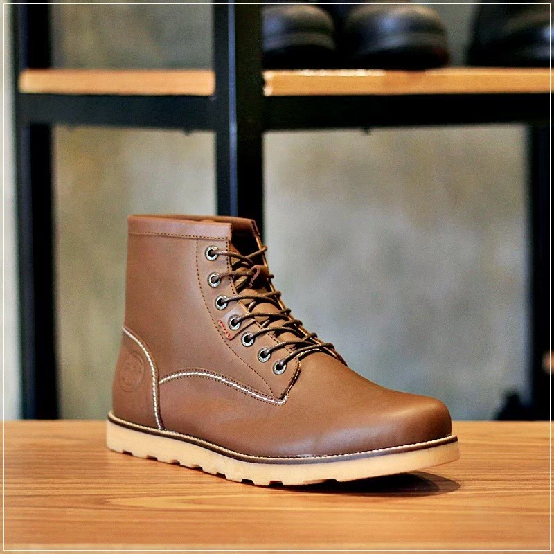 Jual Sepatu Boots Pria Casual Bradley Anchor Sepatu Kulit Boots Rocker ...