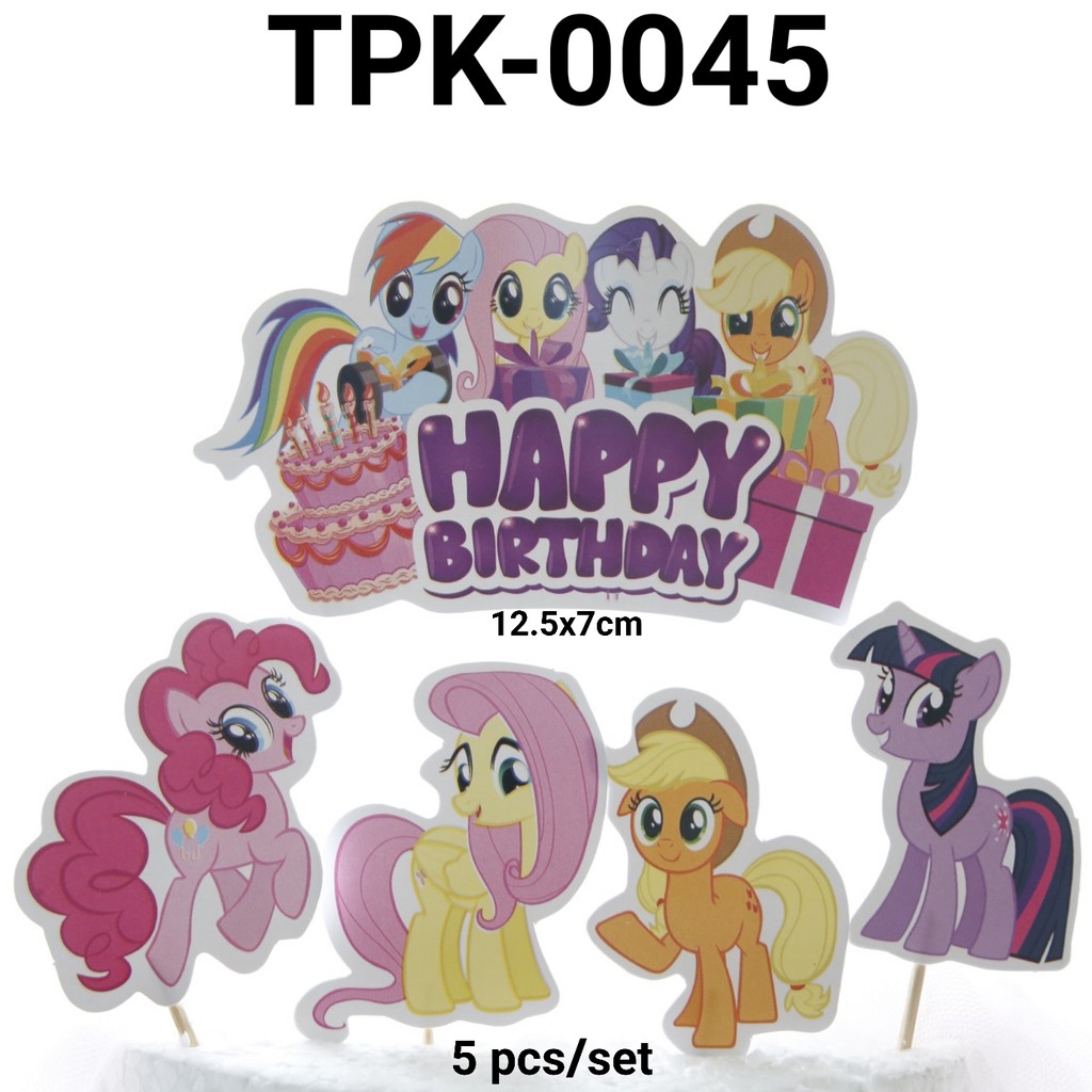 Jual TPK-0045 Cake topper kue tart hiasan kue tart my little pony kuda ...
