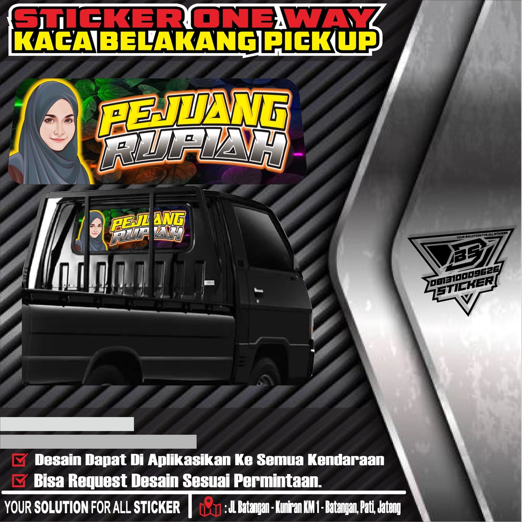 Jual Stiker One Way Kaca Belakang Pick Up L300 Traga Carry Grandmax dll ...