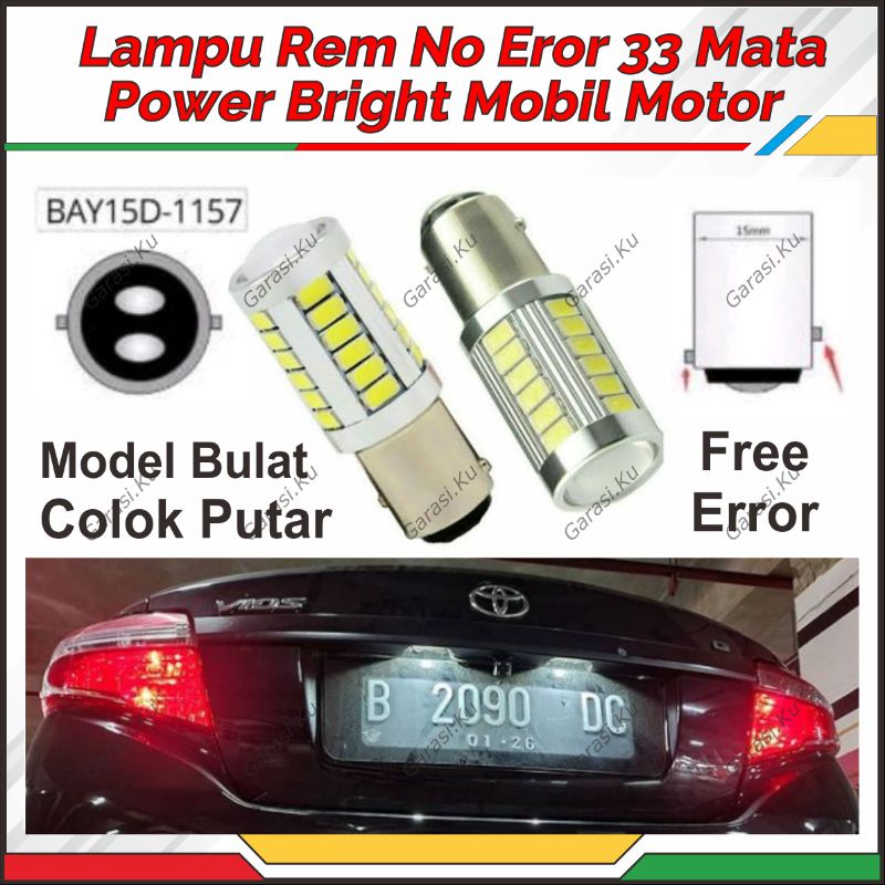 Jual LAMPU REM MOBIL LED STOP LAMP POWER BRIGHT 33 MATA CANBUS NO ERROR ...