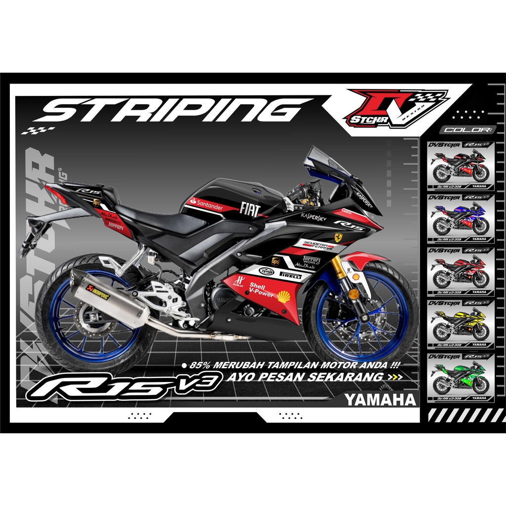 Jual COD STICKER STRIPING LIST VARIASI SEMIFULL R15 v3 / R15 VVA ...