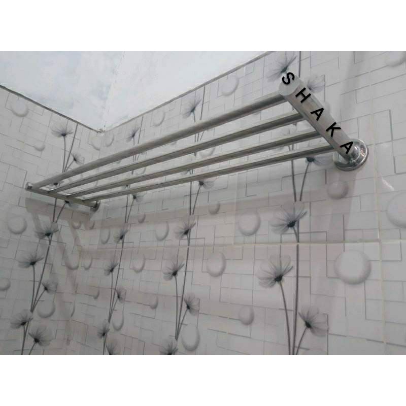 Jual Jemuran handuk kamar mandi stainless steel gantungan handuk tempat ...
