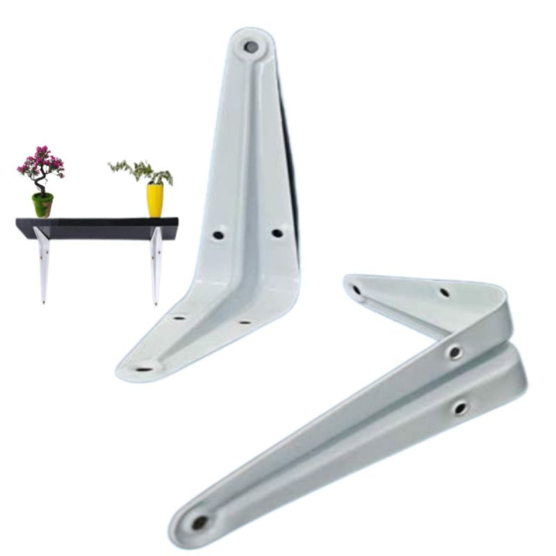 Jual SIKU RAK DINDING 3x4" INCH 7.5X10CM BESI PUTIH BUKU L BRACKET ...