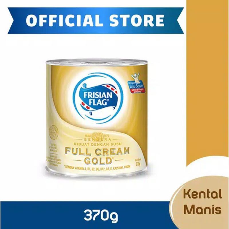Jual Frisian Flag Gold Susu Bendera Kental Manis SKM Kaleng 370gr ...