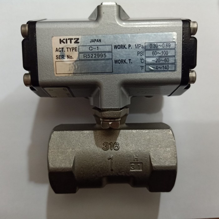 Jual KITZ PNEUMATIC ACTUATOR BALL VALVE C-UTE 1"Inch brand : KITZ | Shopee Indonesia