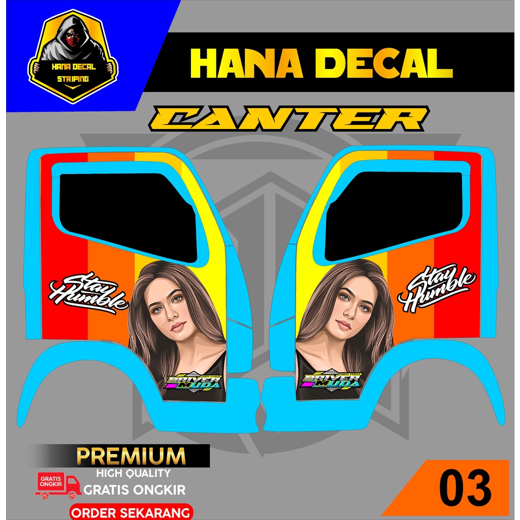Jual STICKER DECAL TRUK CANTER FULL PINTU SAMPING /UBAH NAMA/UBAH FOTO ...