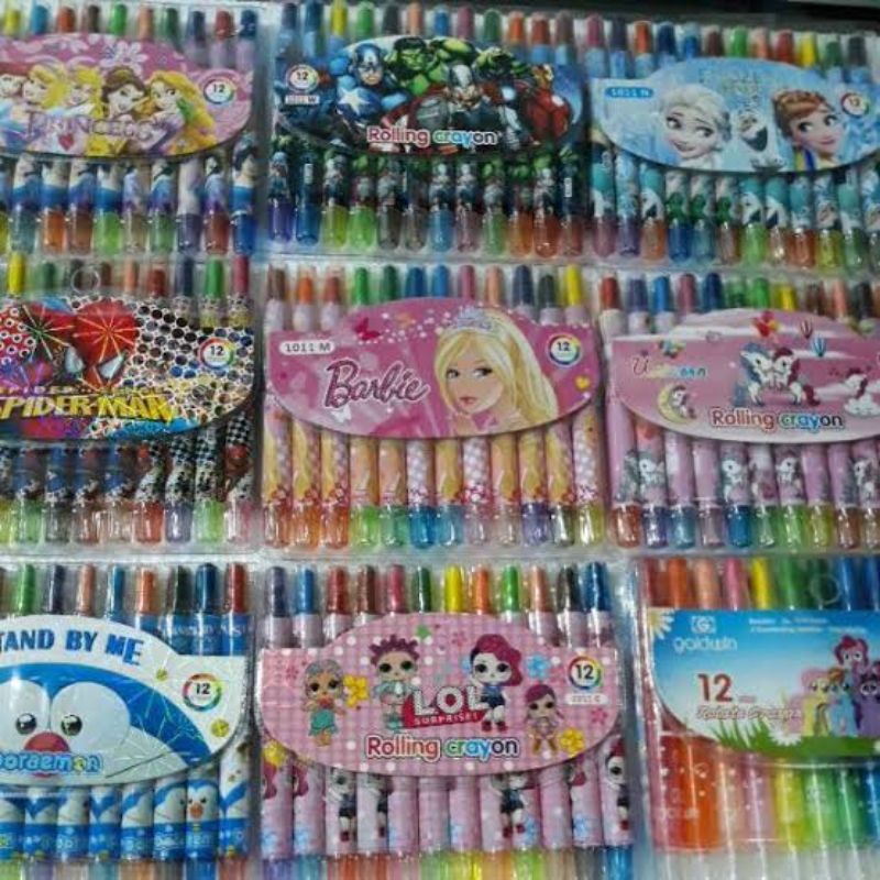Jual Crayon Putar Mini 12 Warna Karakter | Shopee Indonesia