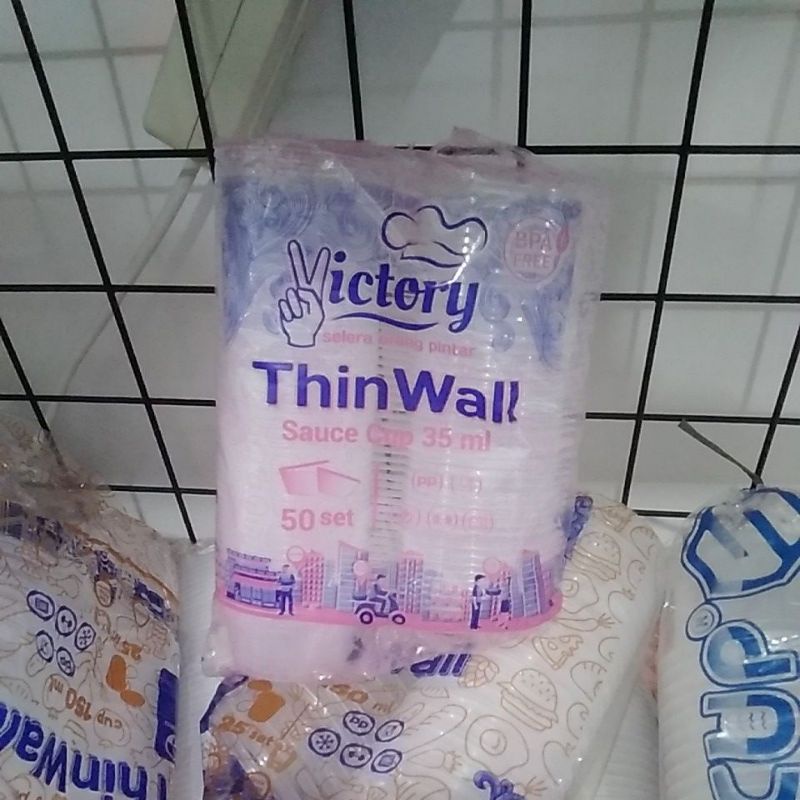 Jual victory thinwall cup plastik bulat 35ml 50pcs | Shopee Indonesia