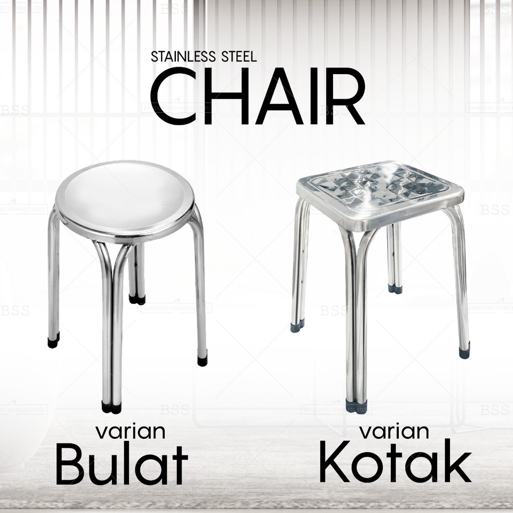 Jual Bangku Kursi stainless baso bulat stainless steel 47cm murah ...