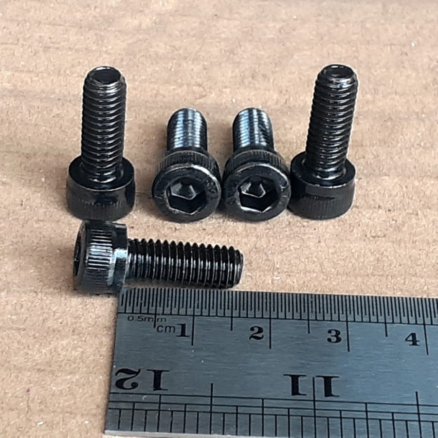 Jual BAUT L M8X16 BAJA M8 X 16 HITAM PANJANG 1,6CM KUNCI L6 L 6 HEX HEAD SOCKET SCREW FULL DRAT ...