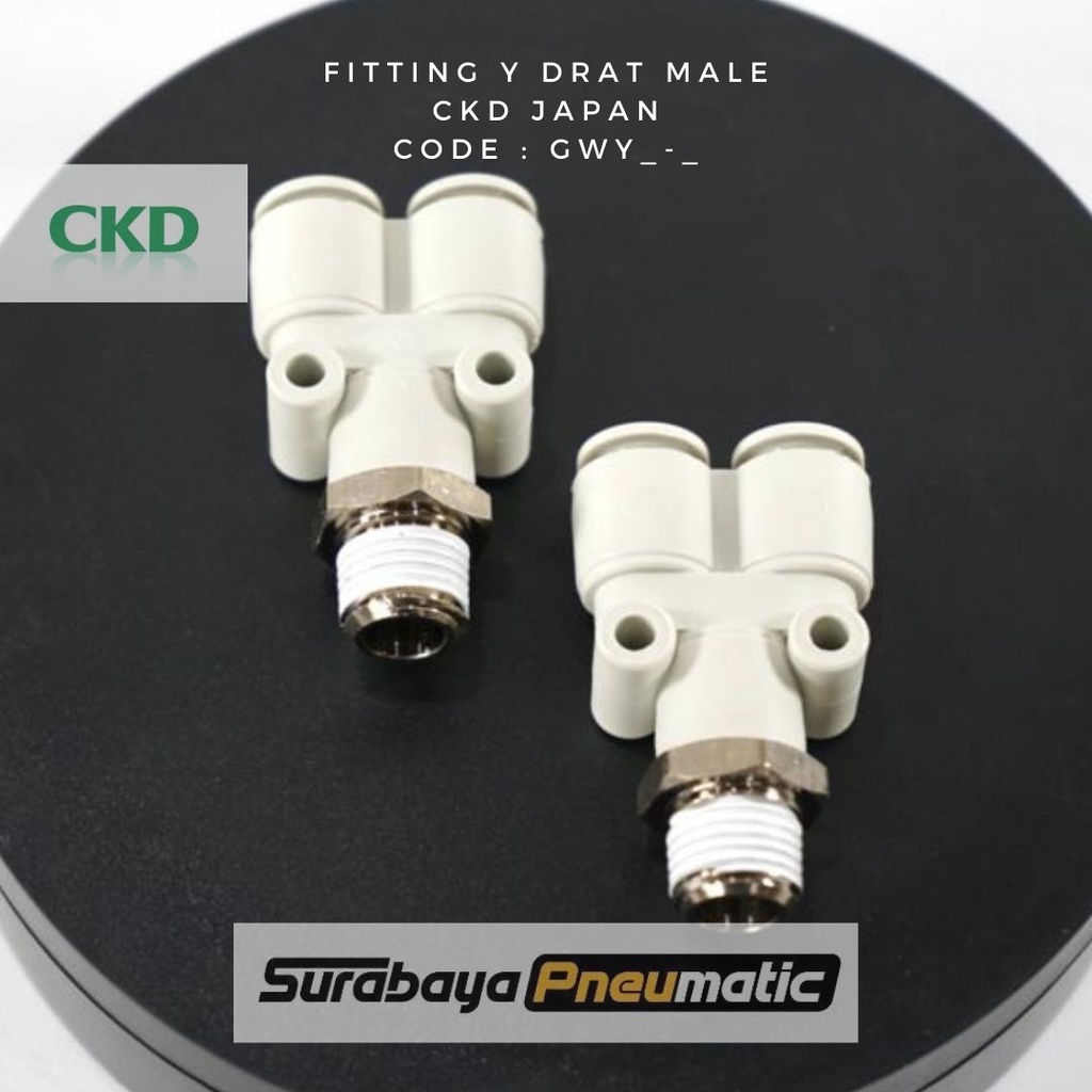Jual CKD - Fitting Y Drat Male - GWY8-8 (OD8mm, Drat 1/4) - Japan | Shopee Indonesia
