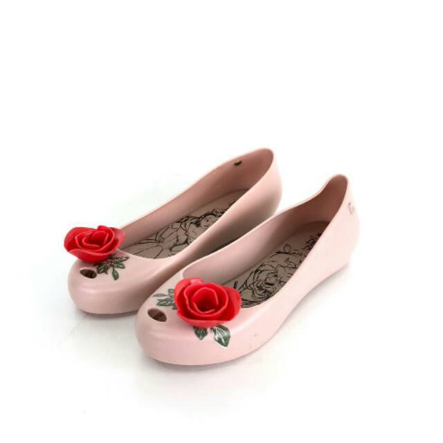 Jual Melissa Flat Shoes Ultra Girl Beauty and the Beast Rose disney ...