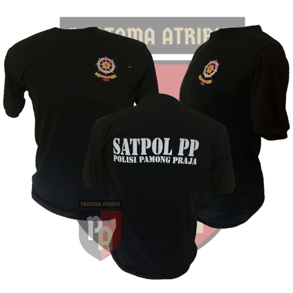 Jual Kaos SATPOL PP Terbaru warna hitam /BISA CUSTOM LUSINAN TERBARU ...