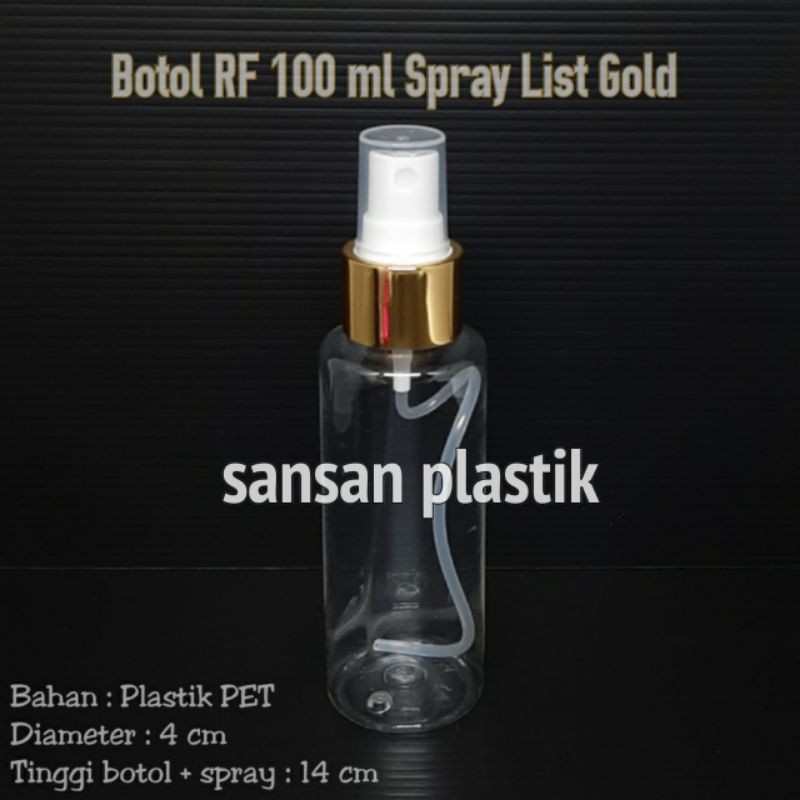 Jual Botol spray 100ml Tutup gold / Botol spray 100 ml List gold ...