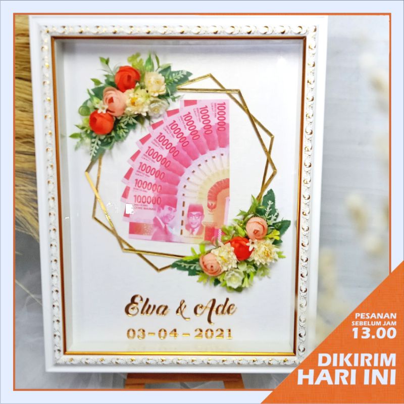 Jual Dolpin/Frame Pigura Mahar Uang dan Logam Mulia untuk Seserahan, Lamaran dan Kado Pernikahan ...