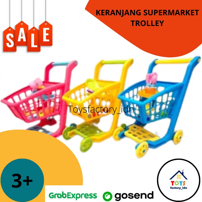 Jual Mainan Keranjang Trolley Kaguyaplas 89 Mainan Supermarket Trolley ...