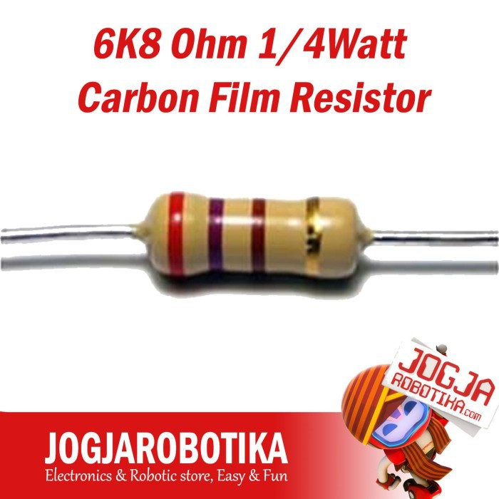 Jual 6K8 Ohm 1/4Watt Carbon Film Resistor | Shopee Indonesia