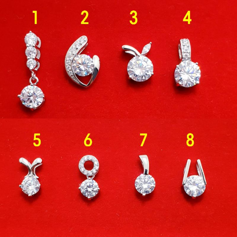 Jual Liontin Perak Asli 925 Lapis Emas Putih - Liontin Permata Zircon ...