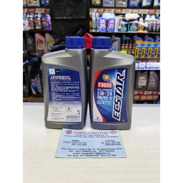 Jual ecstar F9000 5w30 full synthetic(SGO)1liter original asli 100% ...