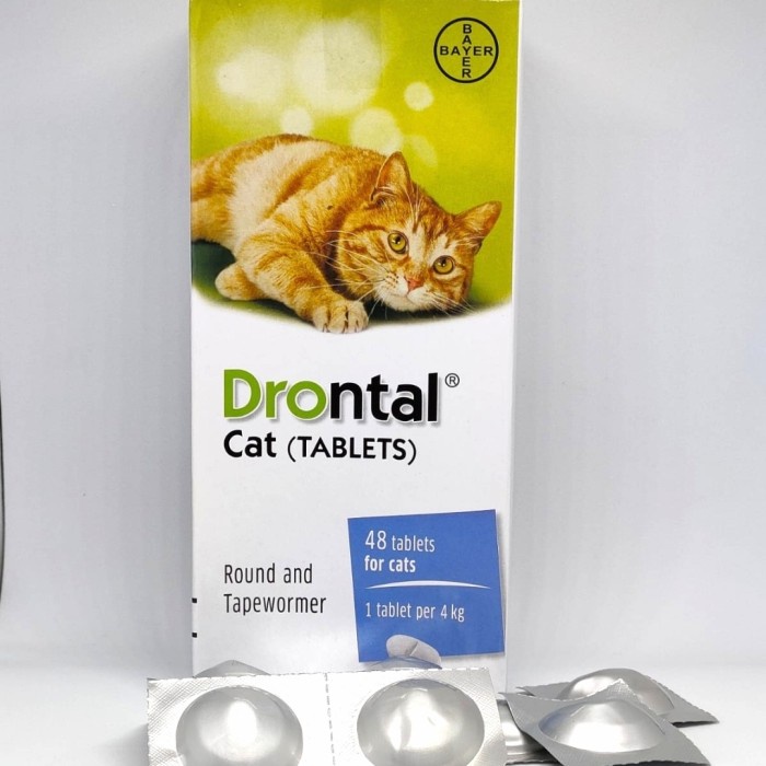 Jual Jt50T1 Drontal Cat - Obat Cacing Kucing Drontal Tablet Bayer ...