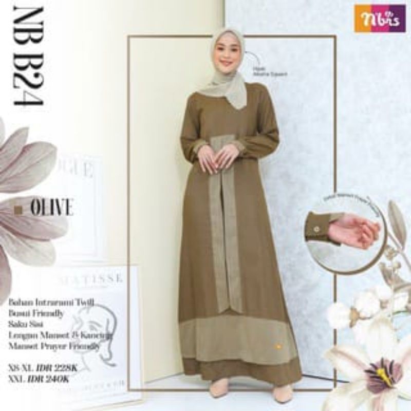 Jual gamis nibras nb b24 gamis nibras terbaru 2022 | Shopee Indonesia