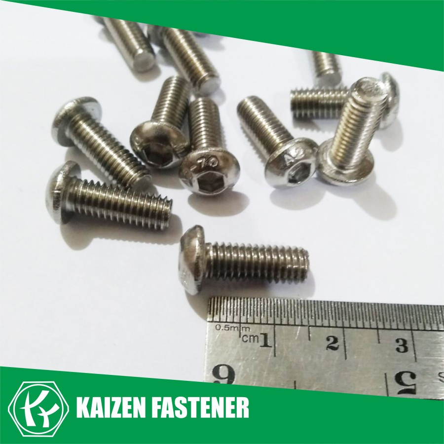 Jual Baut L Button M6x16 Stainless Steel Baut 10 | Shopee Indonesia