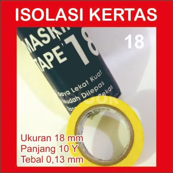 Jual isolasi kertas solasi 18mm kuat mudah di lepas tidak berbekas ...