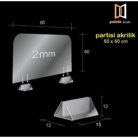 Jual PARTISI / SEKAT / PEMBATAS MEJA AKRILIK 60X60CM TEBAL 2MM | Shopee ...