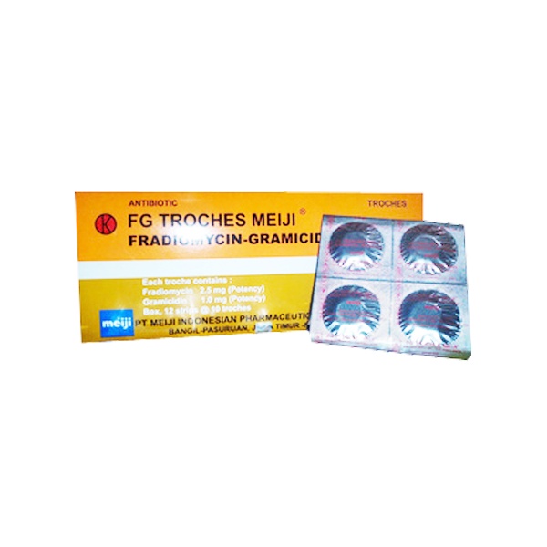 Jual FG TROCHES MEIJI 1 STRIP ISI 10 TABLET / ANTIBIOTIK / AMANDEL ...
