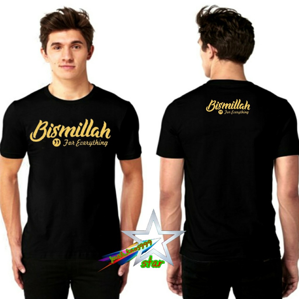 Jual KAOS TSHITR BAJU DISTRO ISLAMI BISMILLAH SIMPLE | Shopee Indonesia