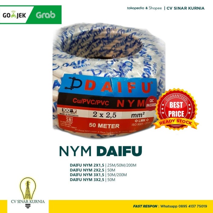Jual Kabel Listrik NYM 2x1,5mm 25M DAIFU | DAIFU Kabel NYM | SNI ...