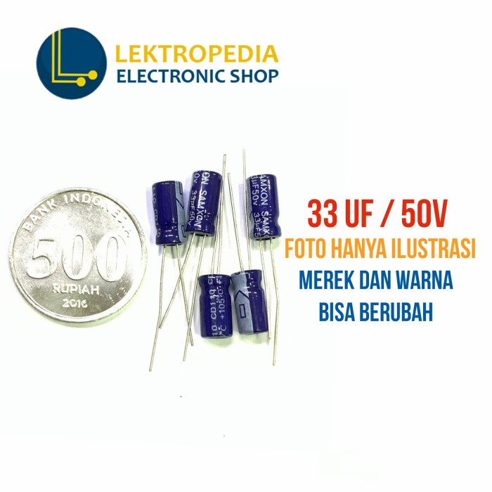 Jual Elco 33uf 50v Kapasitor 33 uf mikro 50 v volt Elko 50volt Capasitor | Shopee Indonesia