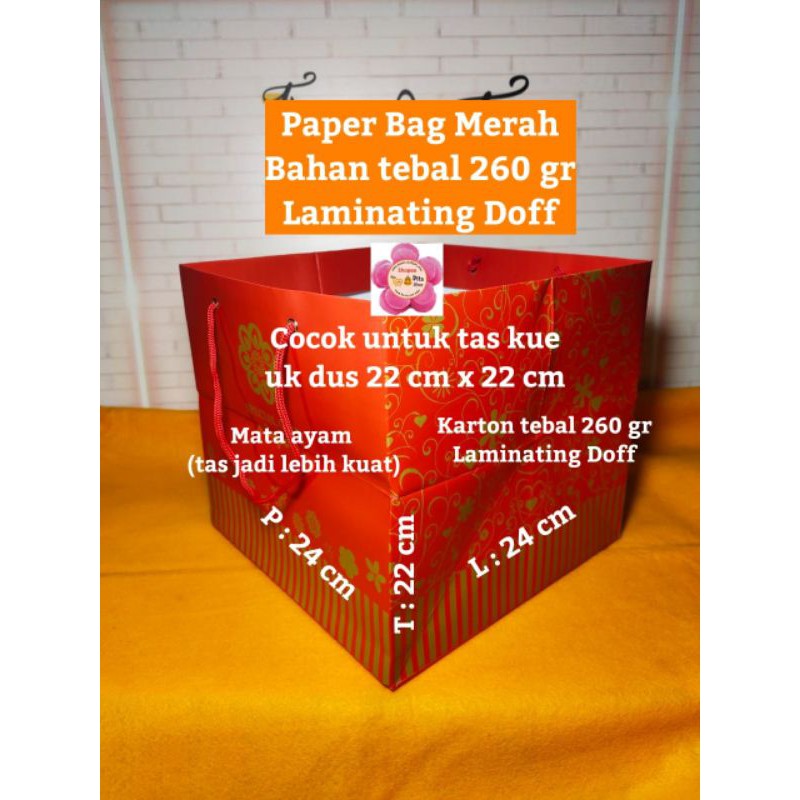 Jual Paper Bag Merah Tebal ( P x L x T : 24 x 24 x 22 cm ) | Shopee ...