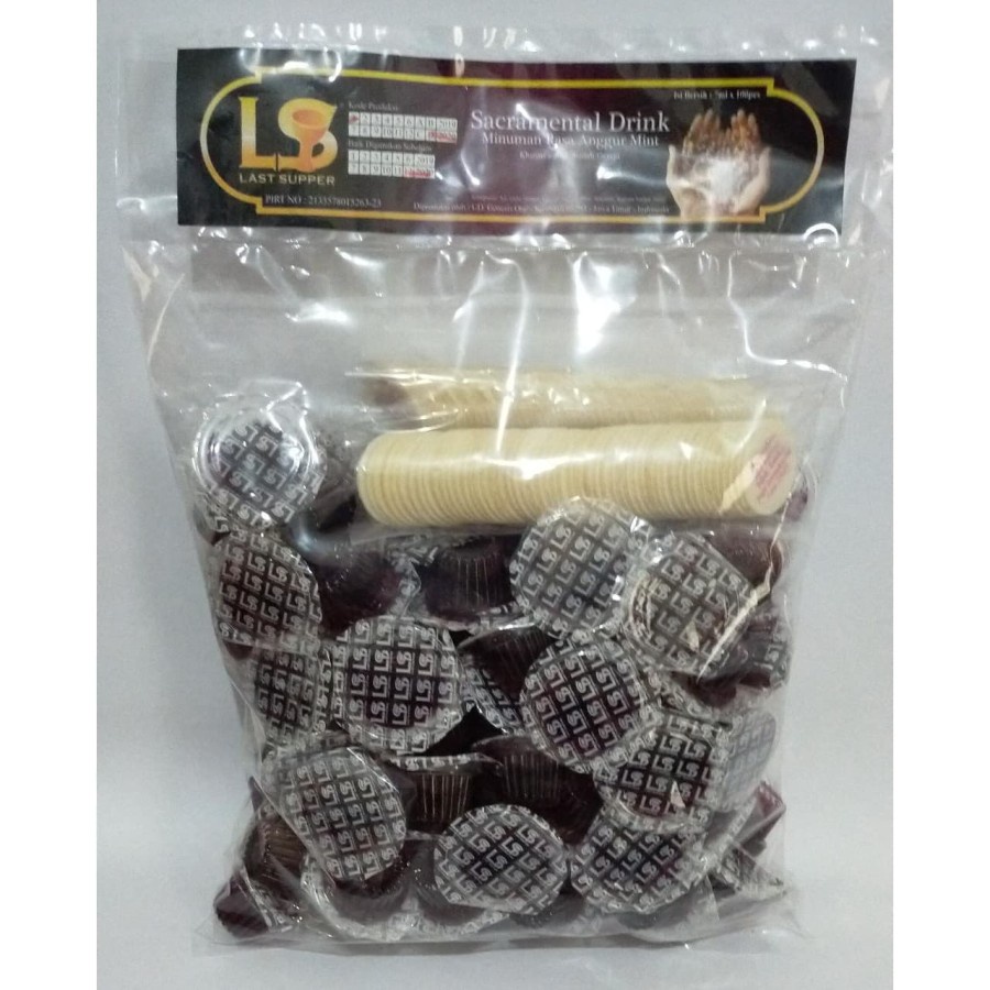 Jual Perjamuan Kudus Gereja LS isi 100 cup + Hosti Ayat 100 Keping ...