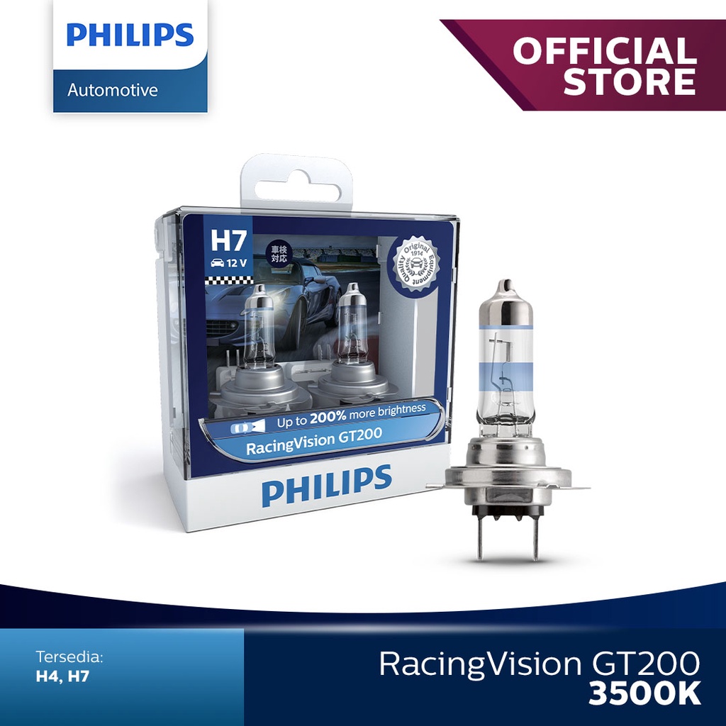Jual Philips Racing Vision GT200 H7 Lampu Mobil - 12972RGT | Shopee ...