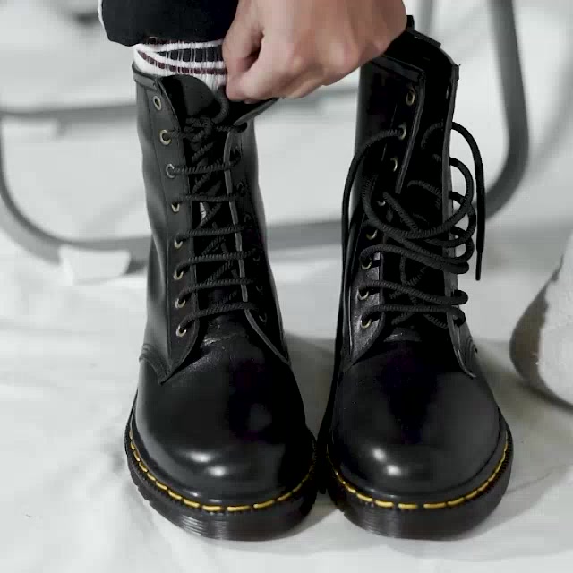 Jual Athar Hamorii - Sepatu Boots Pria Docmart Hitam Kulit Asli ...