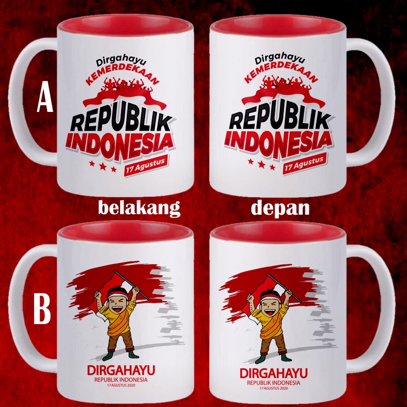Jual Mug warna dalam merah 17 Agustus / Mug Merah Putih / Mug Merdeka ...