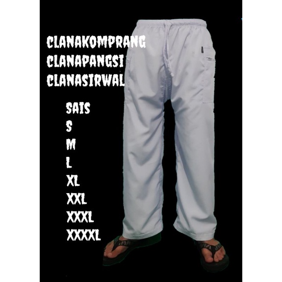 Jual Celana komprang sirwal dewasa putih s m l xl xxl xxxl jumbo ...