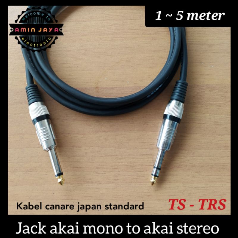 Jual Kabel jack akai mono to akai stereo jack 6,5 TS to TRS kabel canare 1 sampai 5 meter ...
