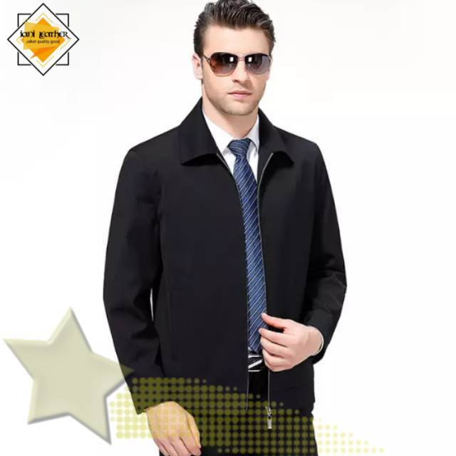 Jual Semi jas jaket pria kantoran jaket formal hitam | Shopee Indonesia