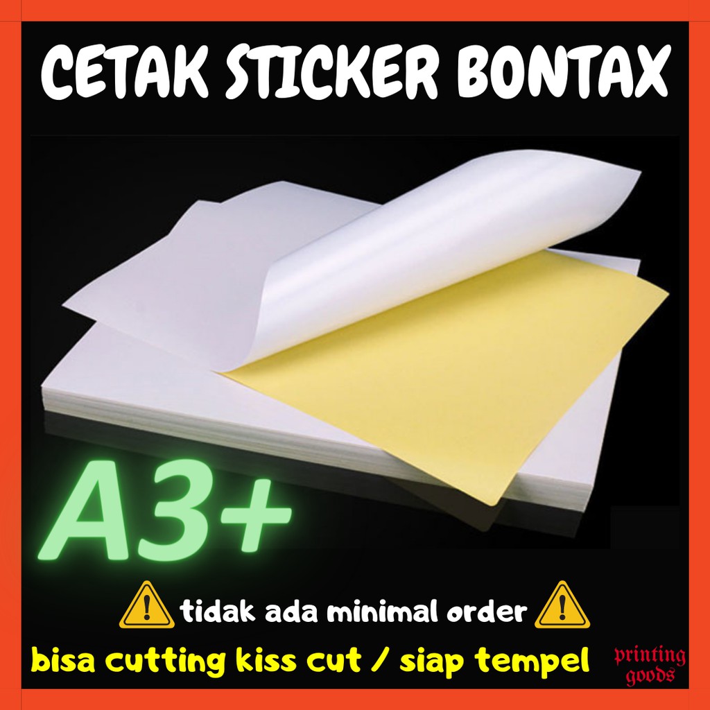 Jual Cetak Sticker Bontax A3 And Cut Cetak Stiker Bontax A3
