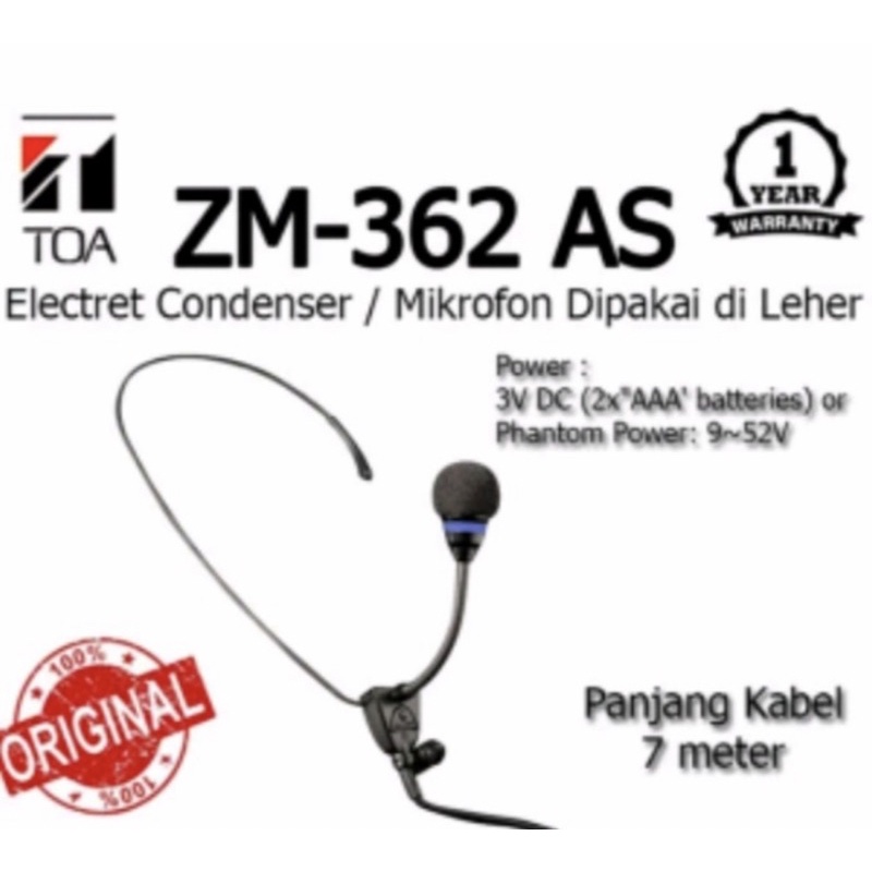 Jual Mic Toa Microphone Toa ZM-362AS ORIGINAL PRODUK Microphone leher ...