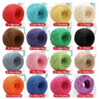 Jual Tali Rami PER METER Warna Colorful Rope Goni Jerami Jute Kreatif ...
