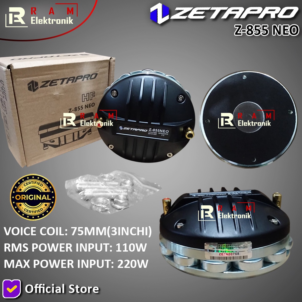 Jual Driver Tweeter 3 Inch Zetapro Z-855Neo / Z855 Neo Original Max ...