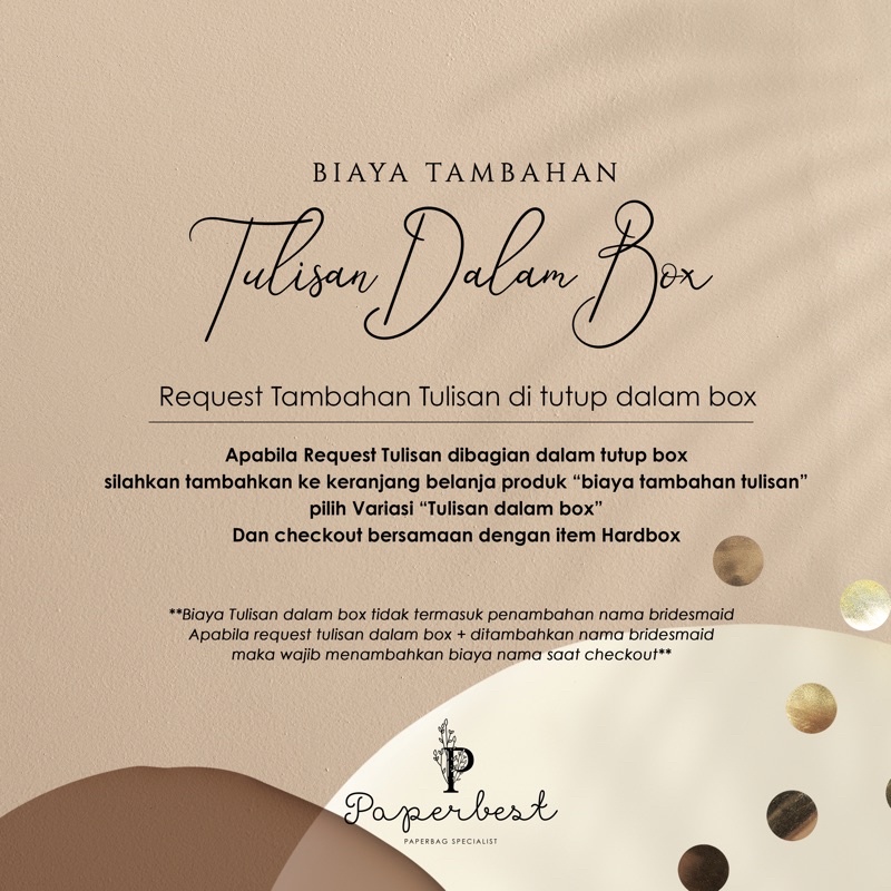 Jual KHUSUS HARDBOX biaya tambahan tulisan di tutup dalam box | Shopee ...