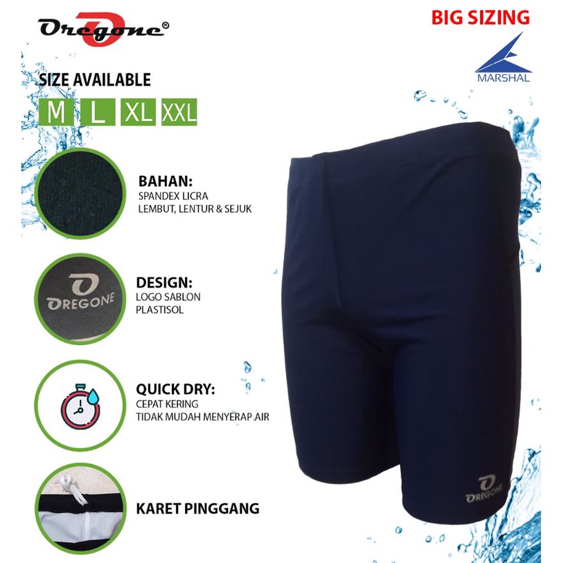 Jual Oregone Celana Renang Diving Pendek Pria Polos Premium Lycra Slim Fit Jumbo Size Big Size ...