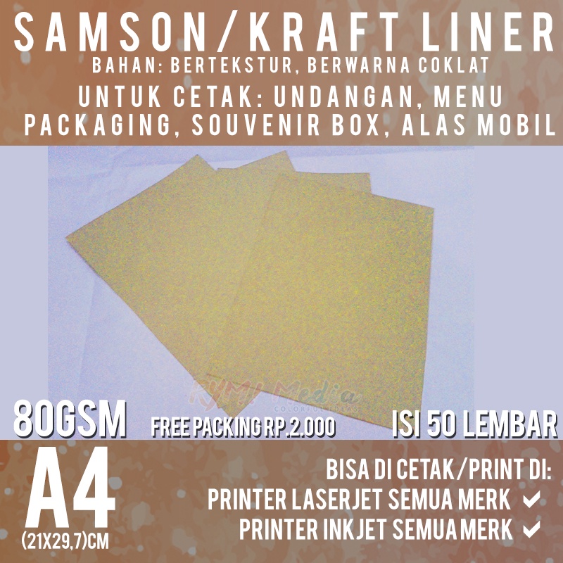 Jual Kraft 80 gsm A4 isi 50 lbr / Kertas Samson Kraft Liner Tipis 80 ...